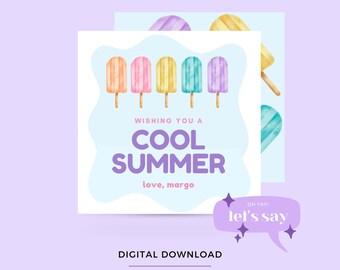 Summer Gift Tag End of Year Printable Popsicle - Etsy