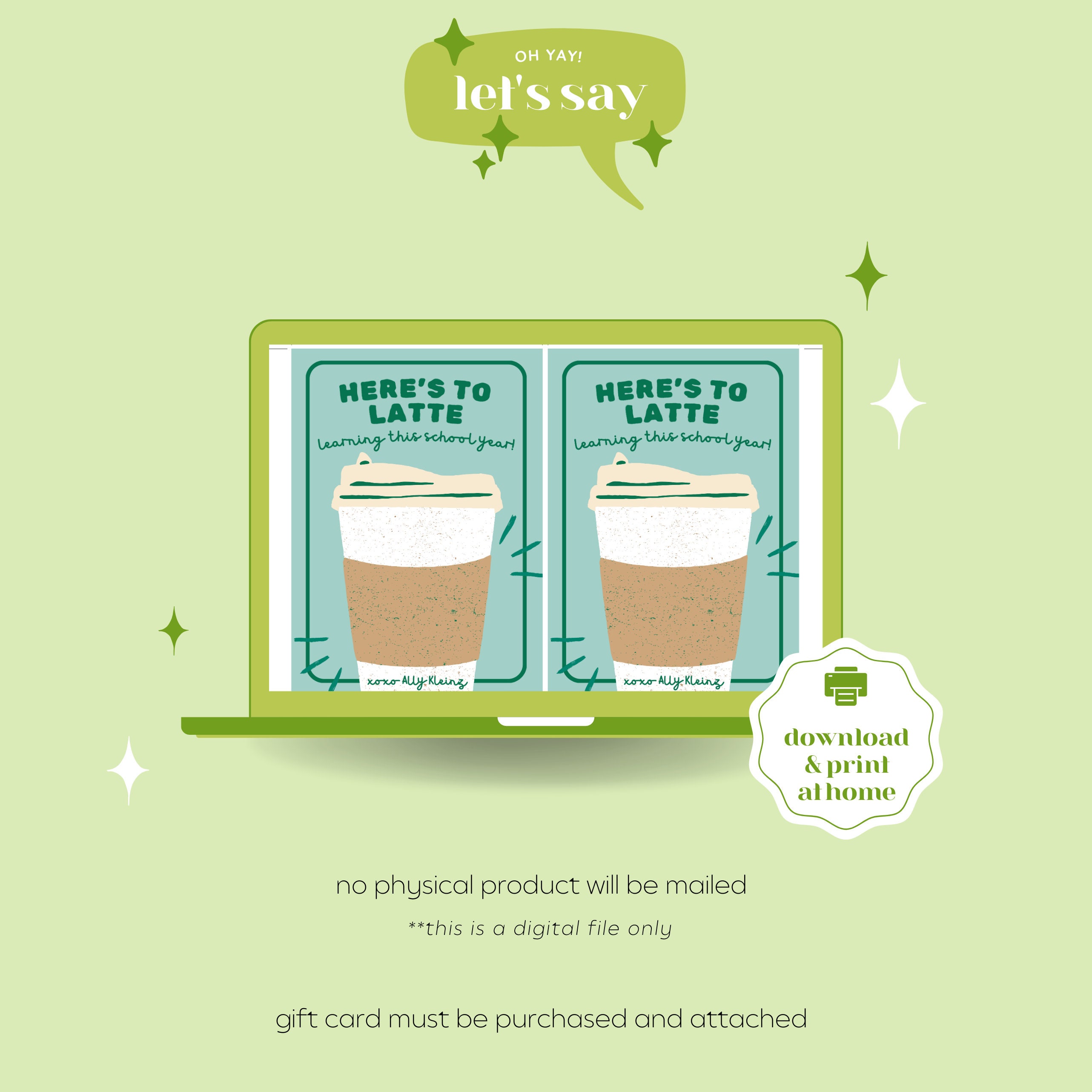 Printable Happy 1st Day / Back to School Teacher Gift Card Holder ...