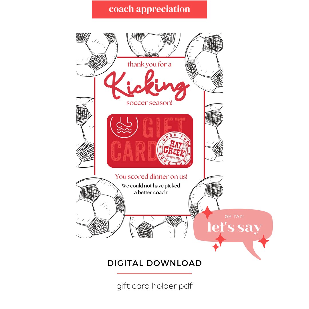 Soccer Coach Appreciation Gift Card Holder, End of Season, Kicking ...