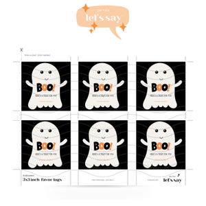 Printable Boo Here's a Treat for You Halloween Favor Tag, Ghost Boo ...