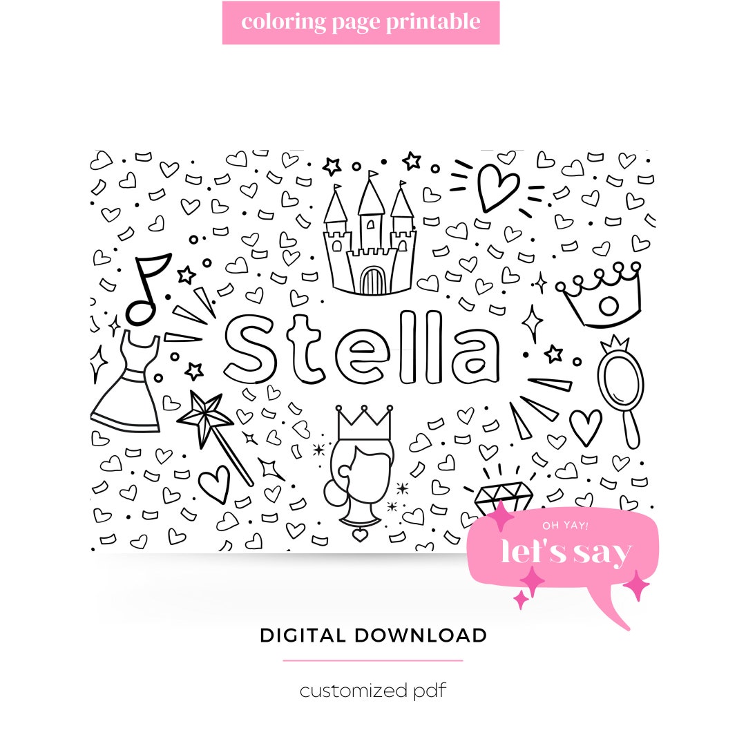 Printable Kids Coloring Sheet - Princess Magical Theme - Children’s ...
