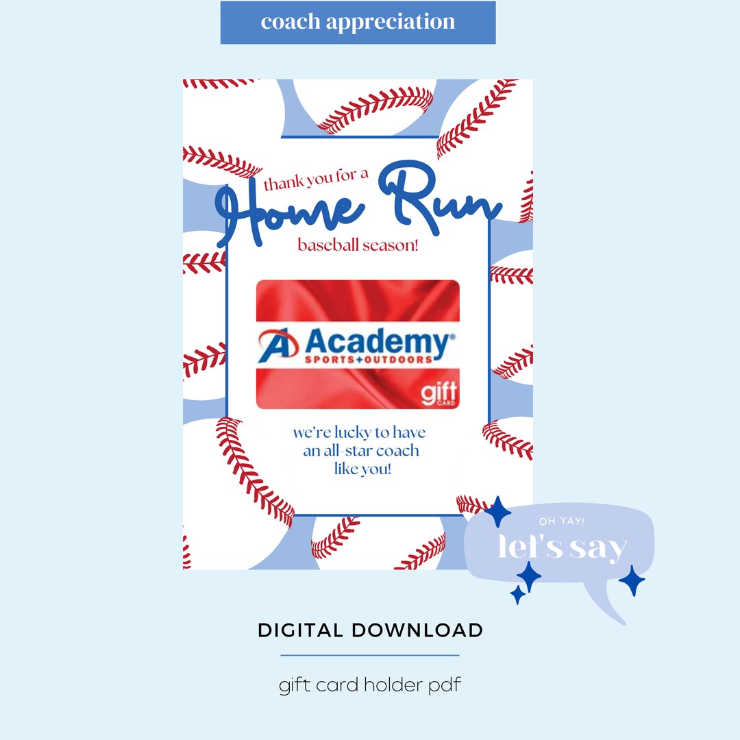 Baseball Coach Appreciation Gift Card Holder, End of Season Thank You ...