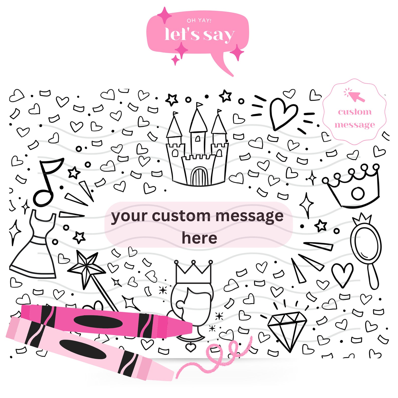 Printable Kids Coloring Sheet - Princess Magical Theme - Children’s ...