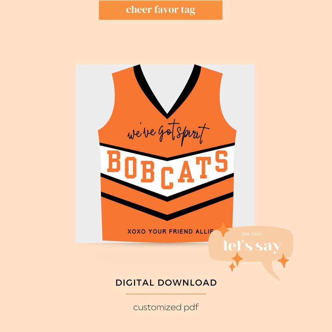 Cheer Goody Bag Favor Tag, Team Game Day Snack Gift Tag, Great Game ...