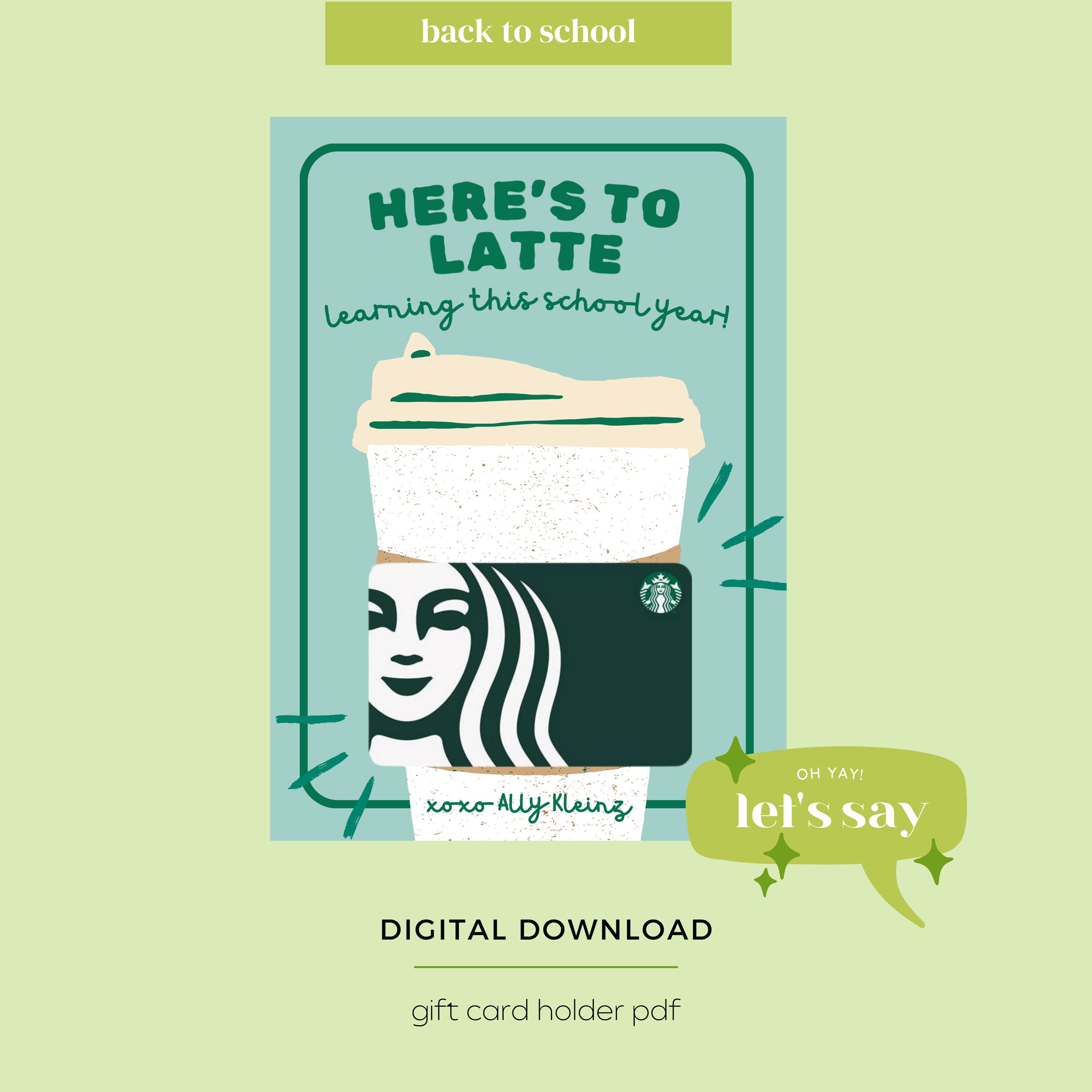 Printable Happy 1st Day / Back to School Teacher Gift Card Holder ...