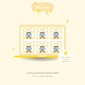Printable Back to School Class Favor Tag, School Bus Themed Gift Tag ...