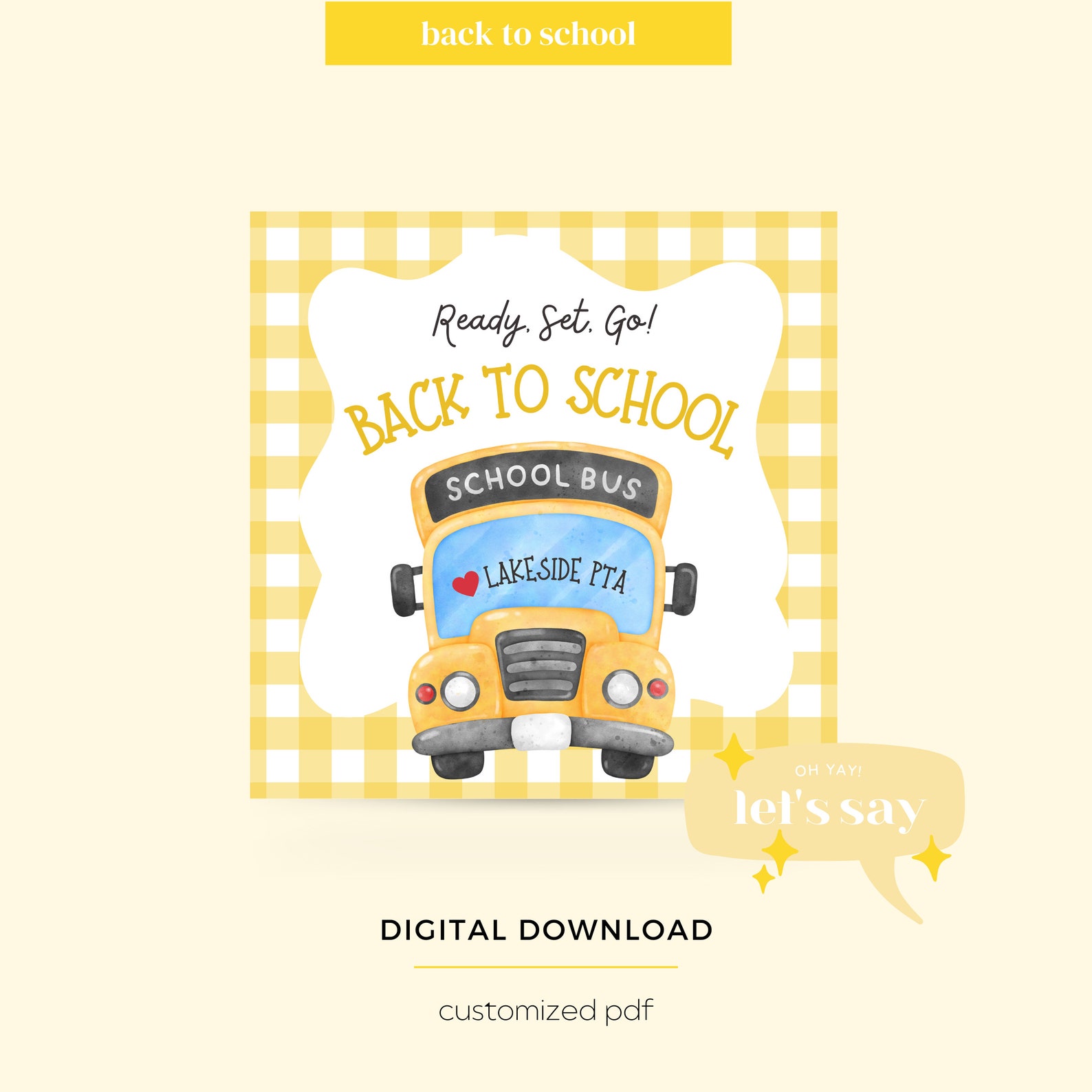 Printable Back to School Class Favor Tag, School Bus Themed Gift Tag ...