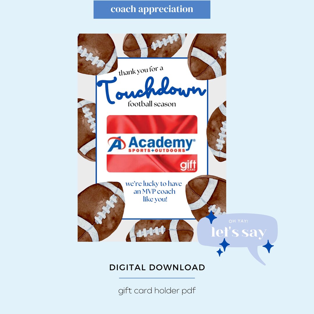 Football Coach Appreciation Gift Card Holder, End of Season, Touchdown ...