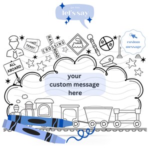 Printable Kids Coloring Sheet - Train Theme - Children’s Custom ...