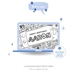 Printable Kids Coloring Sheet - Video Game Theme - Children’s Custom ...