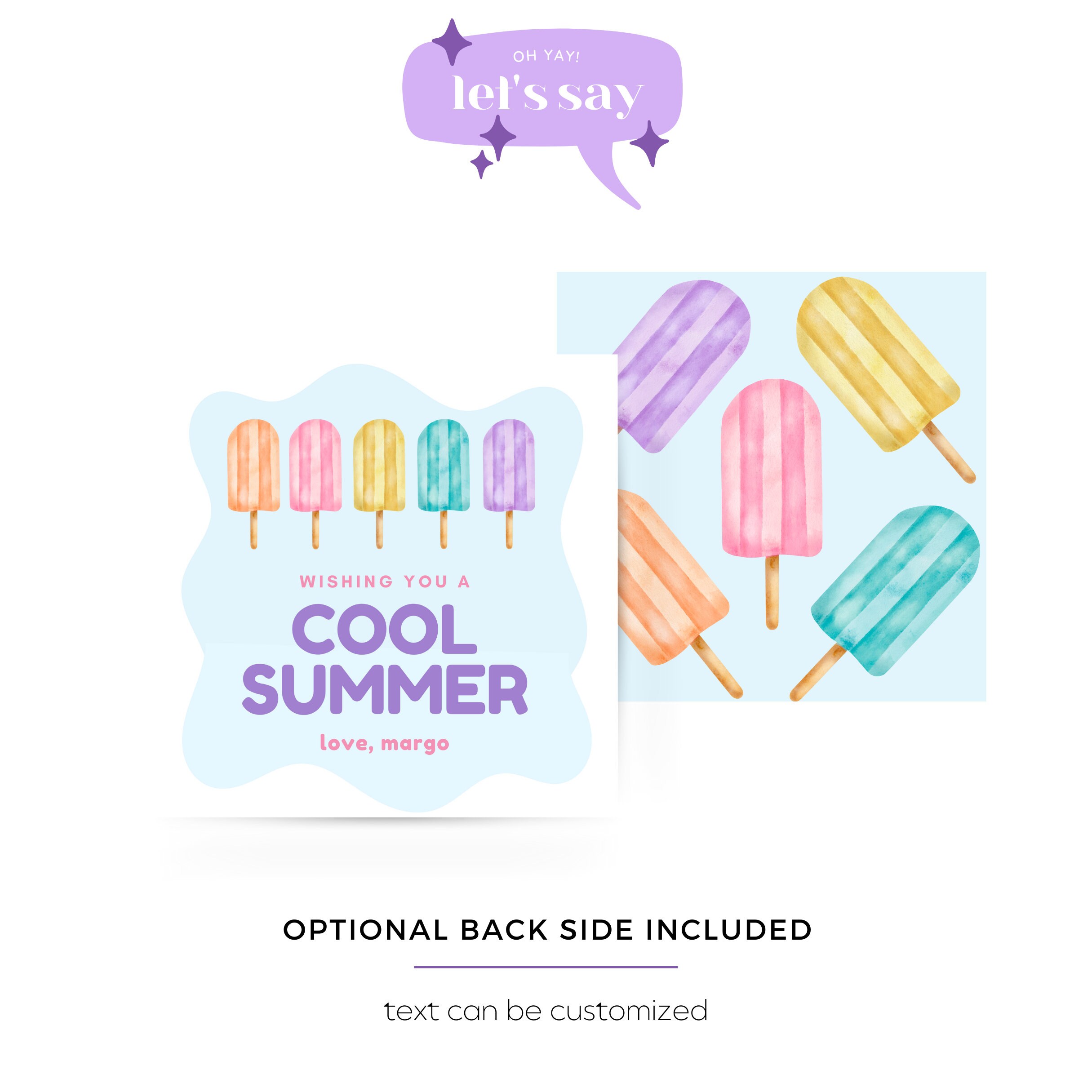 Printable Cool Summer End of School Class Favor Tag, Popsicle Gift Tag ...