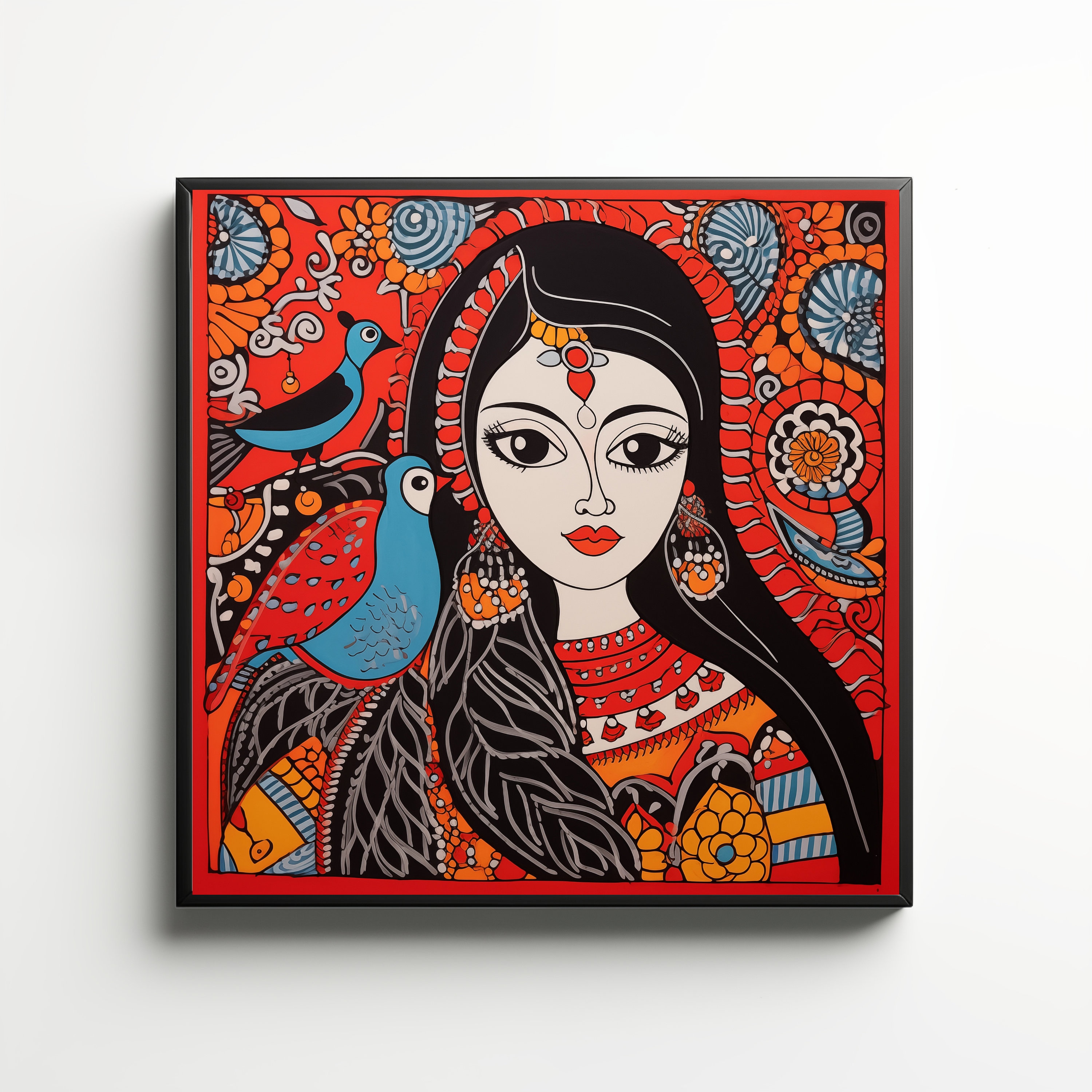 Indian Digital Art, Madhubani Melody, Madhubani Painting, Indian Folk ...