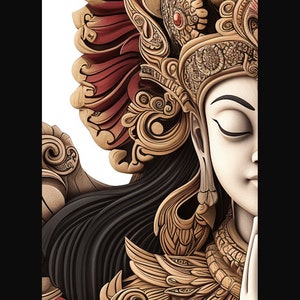 Dewi Danu, Balinese Art, Divine Art, Spiritual Decor, Goddess Artwork ...