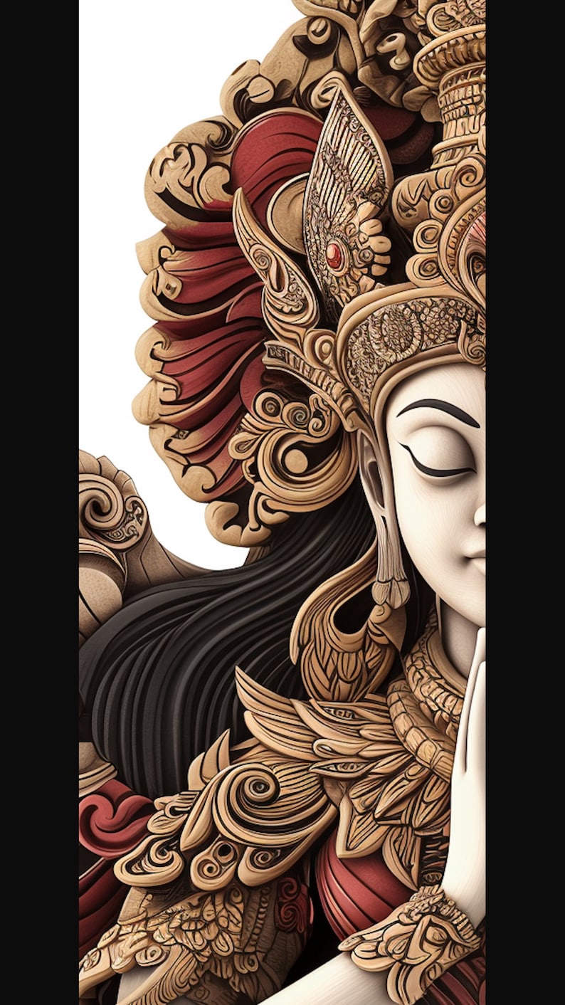 Dewi Danu, Balinese Art, Divine Art, Spiritual Decor, Goddess Artwork ...