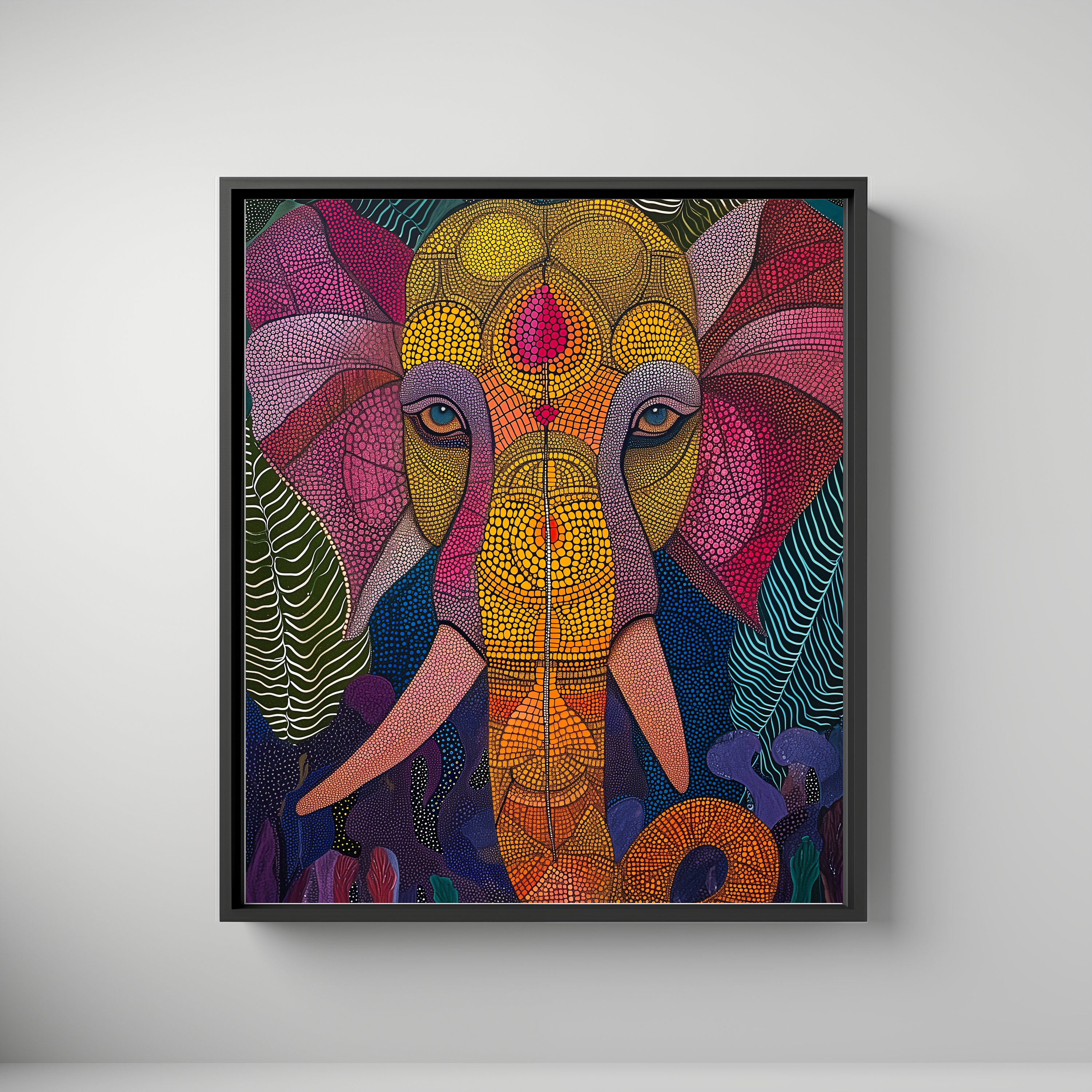Indian Digital Art, Gond Painting, Ganesha, Mosaic Design, Spiritual ...