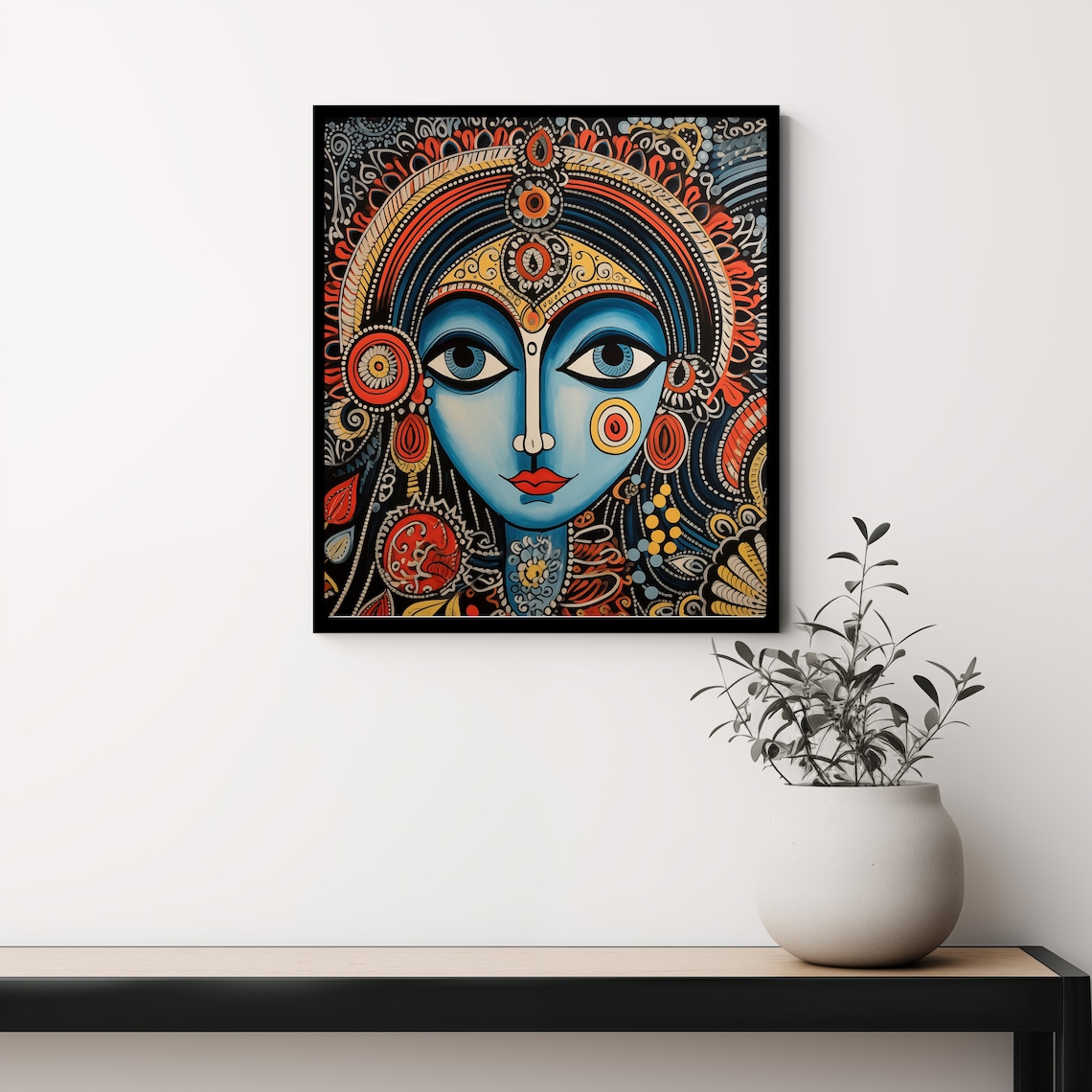 Indian Digital Art, Madhubani Mystic: Goddess of Vibrance, Madhubani ...