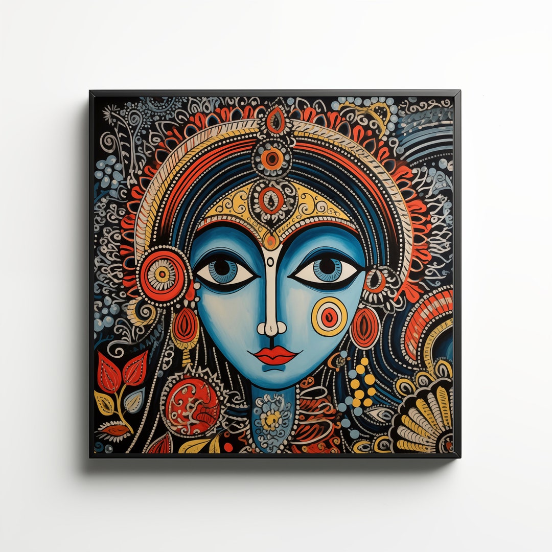 Indian Digital Art, Madhubani Mystic: Goddess of Vibrance, Madhubani ...