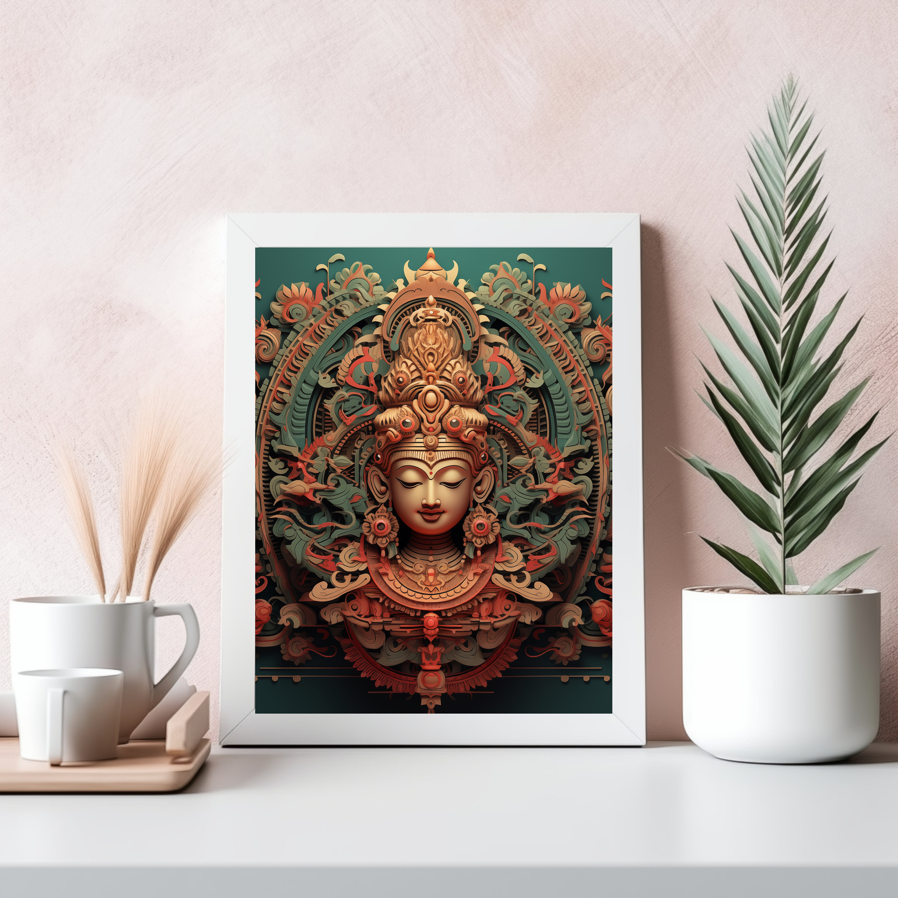 Indian Digital Art, Goddess Durga in Divine Bloom, Goddess Durga, Hindu ...