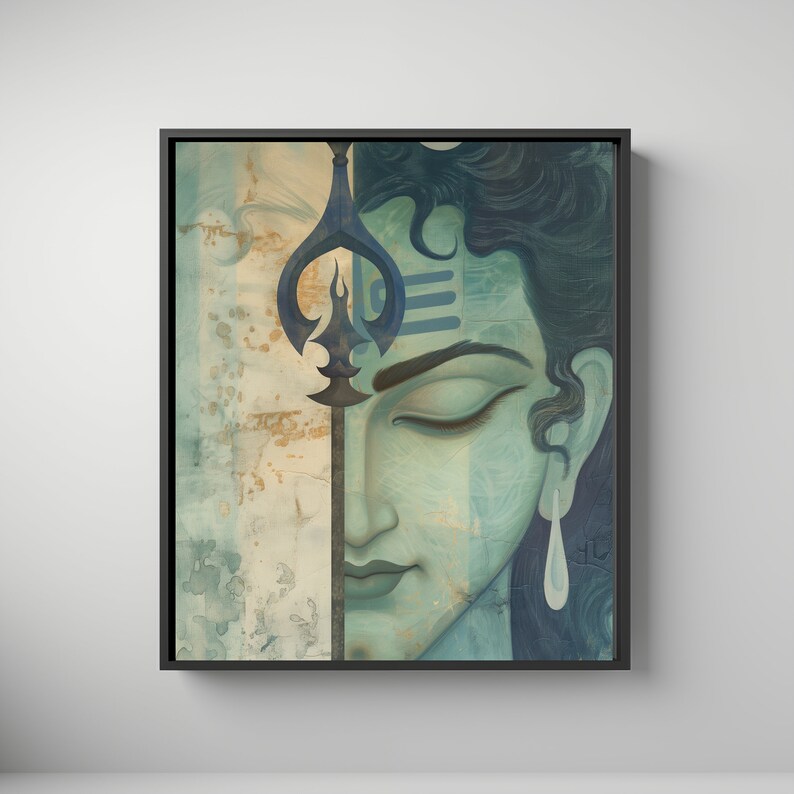 Indian Digital Art, Shiva, Painting, Wall Art, Yoga Studio Art, Digital ...