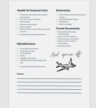 Digital Travel Packing Checklist Editable And Printable Etsy