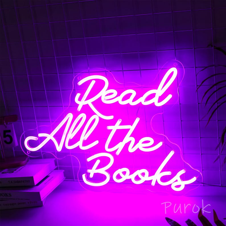 Read All the Books Neon Sign,classroom Educational Neon Sign,custom ...
