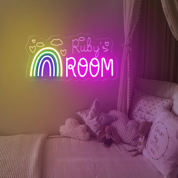 Rainbow Name Sign - Etsy