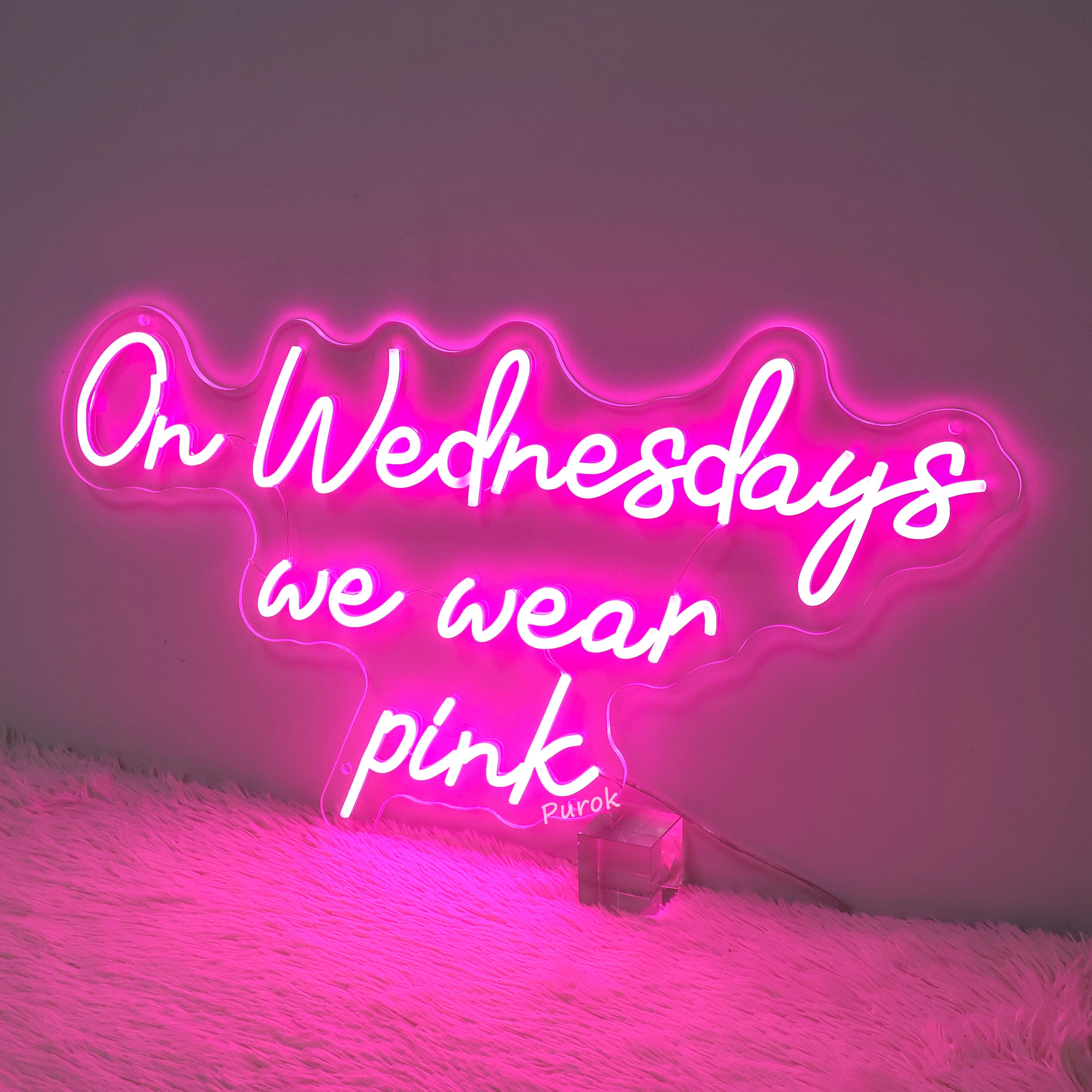 On Wednesday We Wear Pink Neon Sign: Bachelorette Party Decor - Etsy