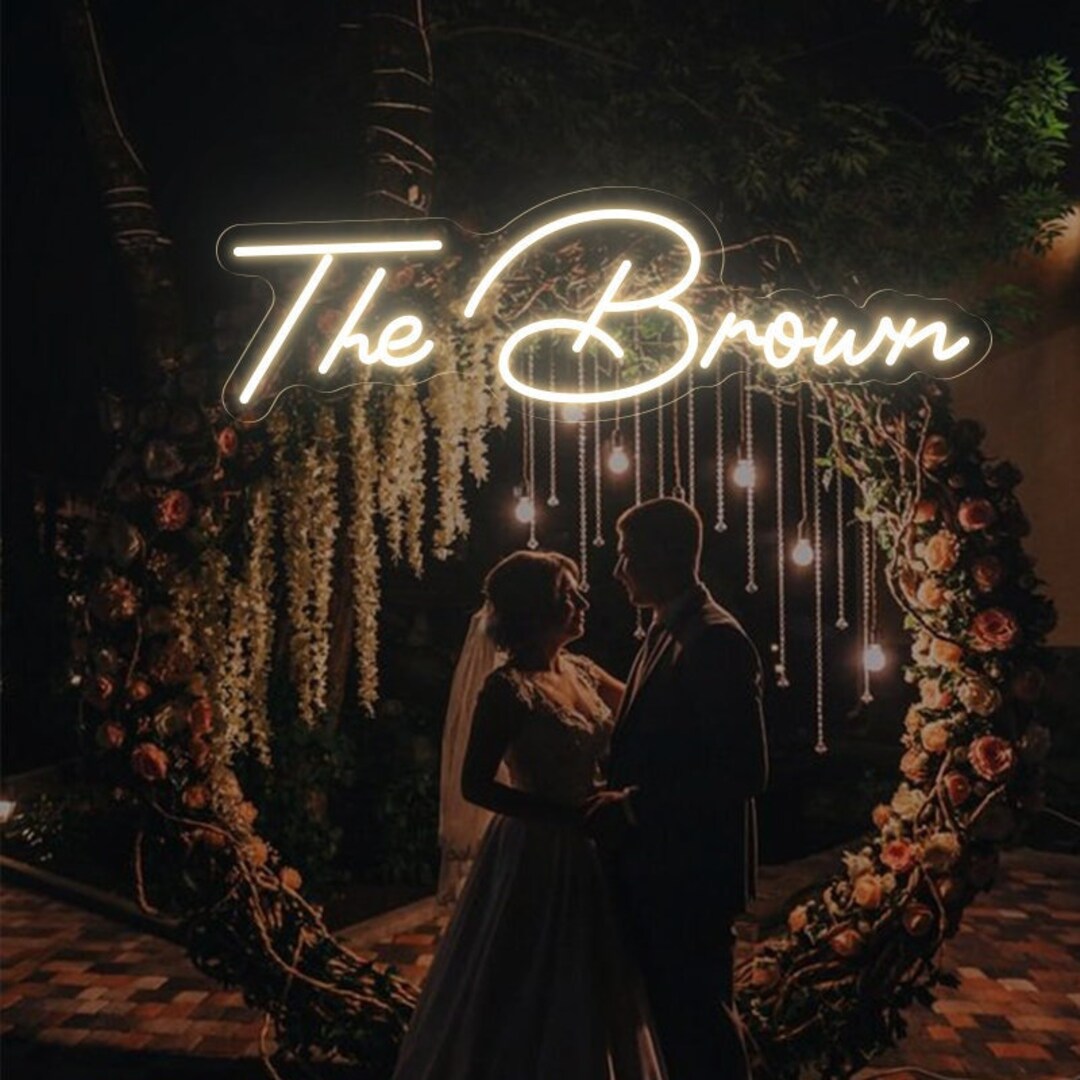 Custom Wedding Backdrop Neon Sign,custom Name Neon Sign,neon Name Sign ...