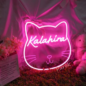 Personalized Cat Name Neon Sign,custom Cat Sign,handmade Neon Light ...