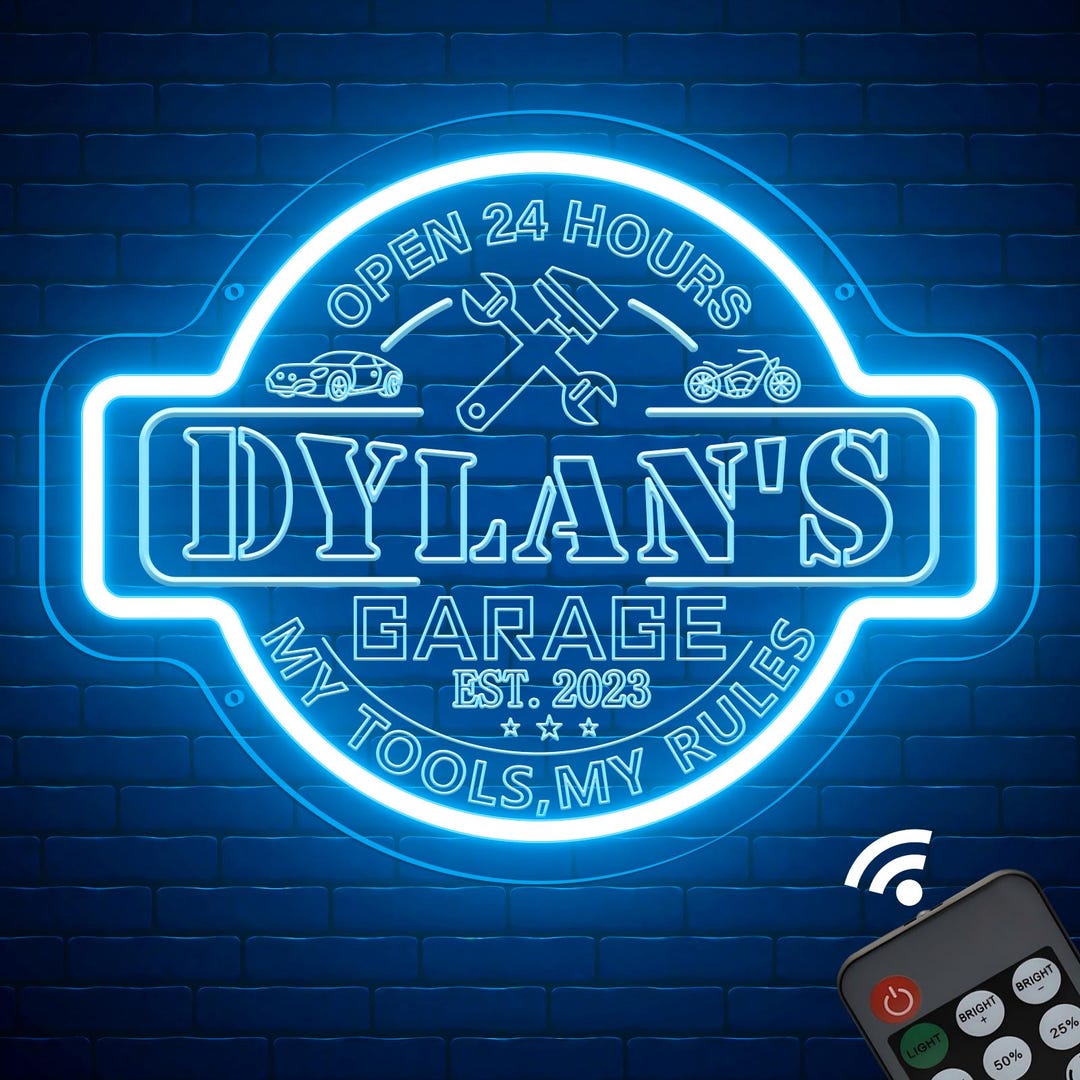 Custom Garage Neon Sign: LED Garage Vintage Decor, Man Cave Lighting - Etsy