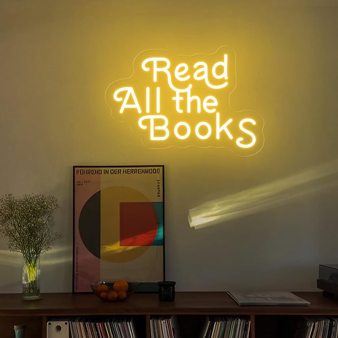 Read All the Books Neon Sign,classroom Educational Neon Sign,custom ...