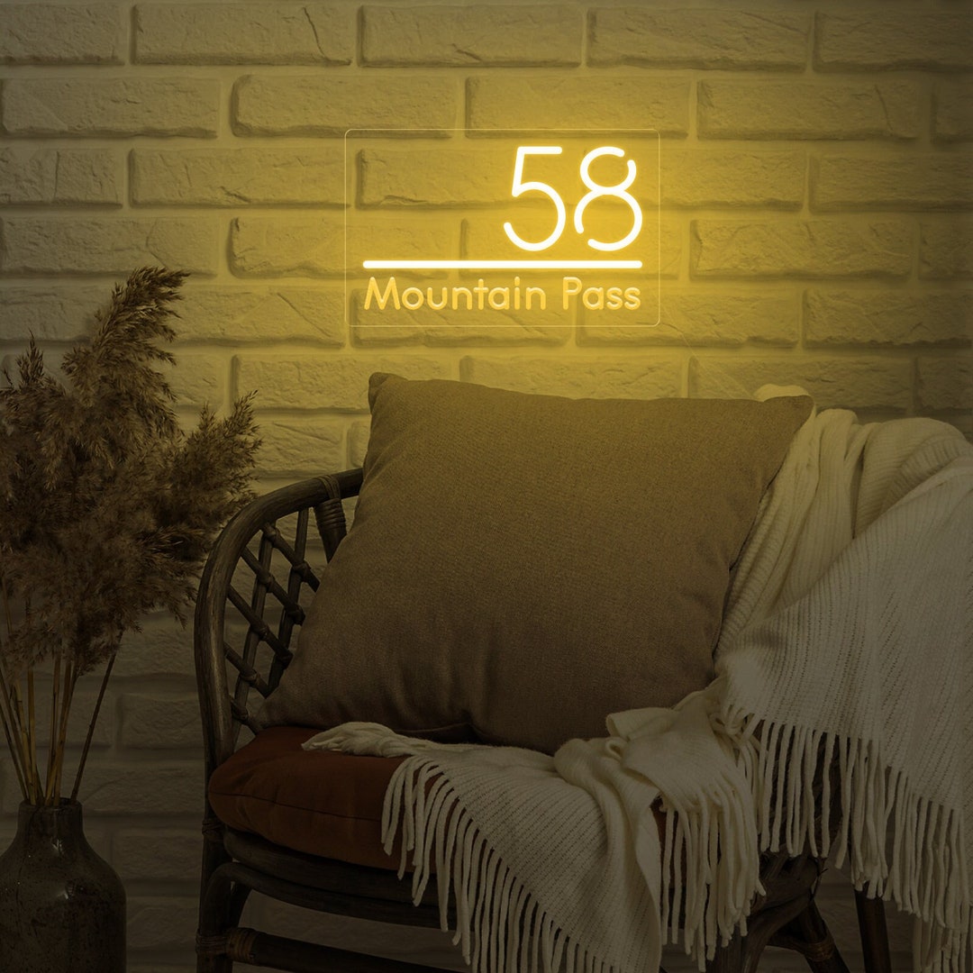 House Number Neon Sign,custom Door Numbers LED Light Sign,house Number ...