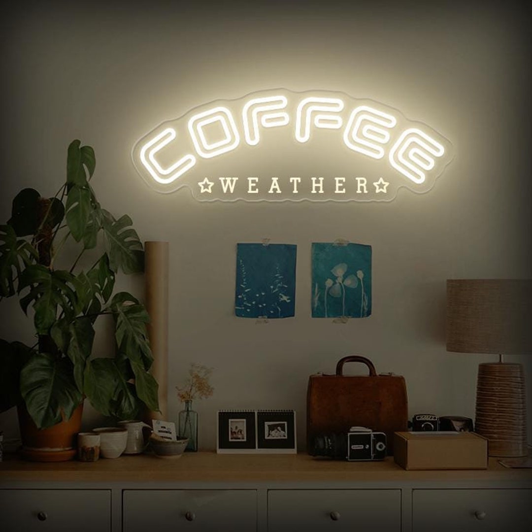Coffee Weather Neon Signs,cafe Led Light,handmade Coffee Bar Decor ...