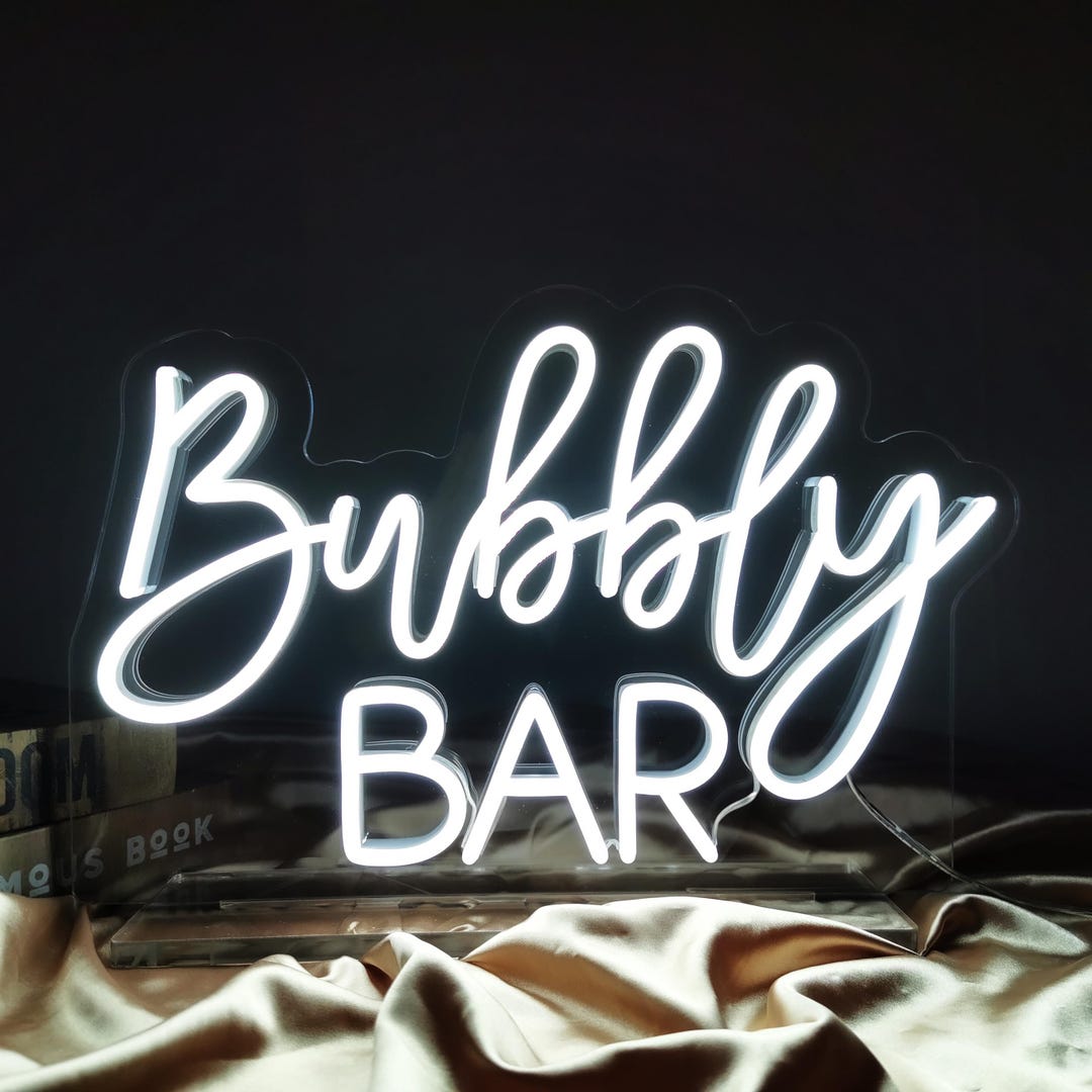 Bubbly Bar Neon Sign,custom Wedding Bar LED Neon Light,wedding Table ...