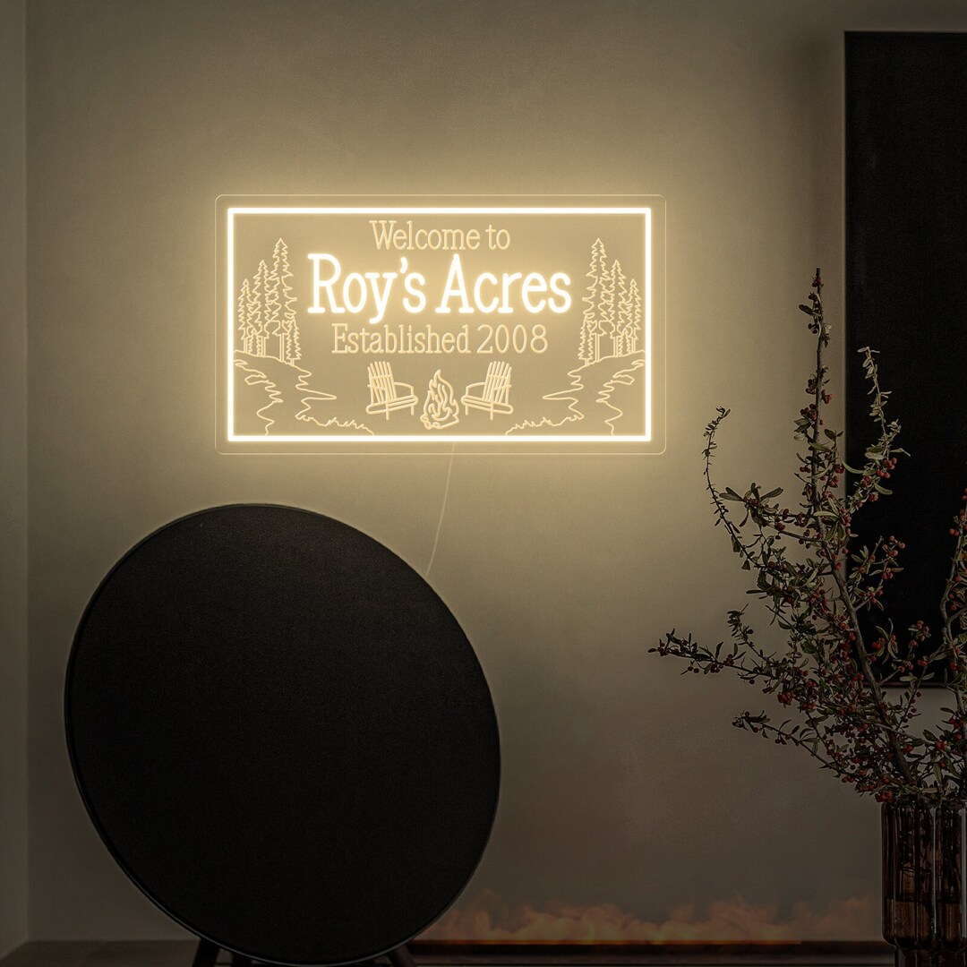 Custom Outdoor Neon Sign,water Proof Neon Sign,personalized Acres Neon ...