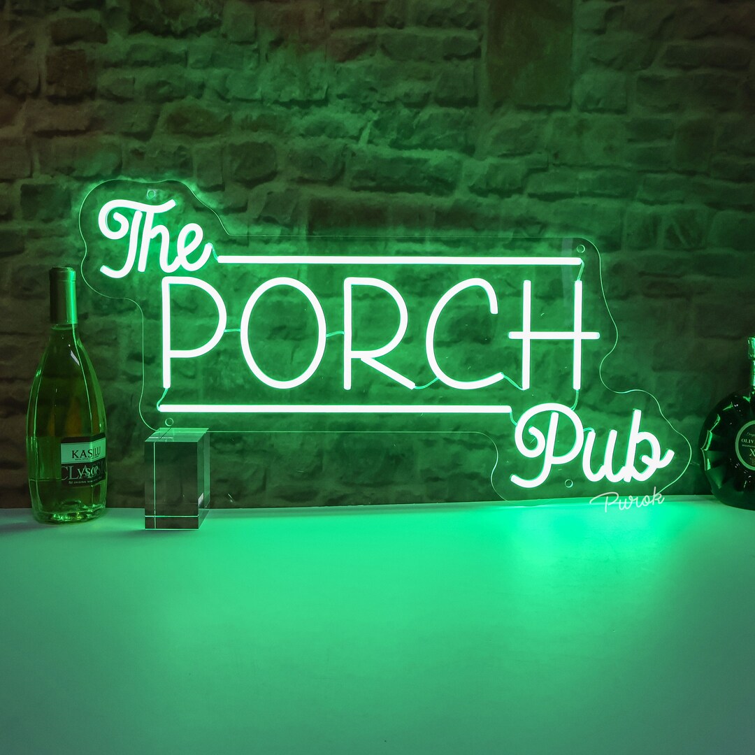 Personalized Porch Pub LED Neon Sign: Custom Name Gift - Etsy