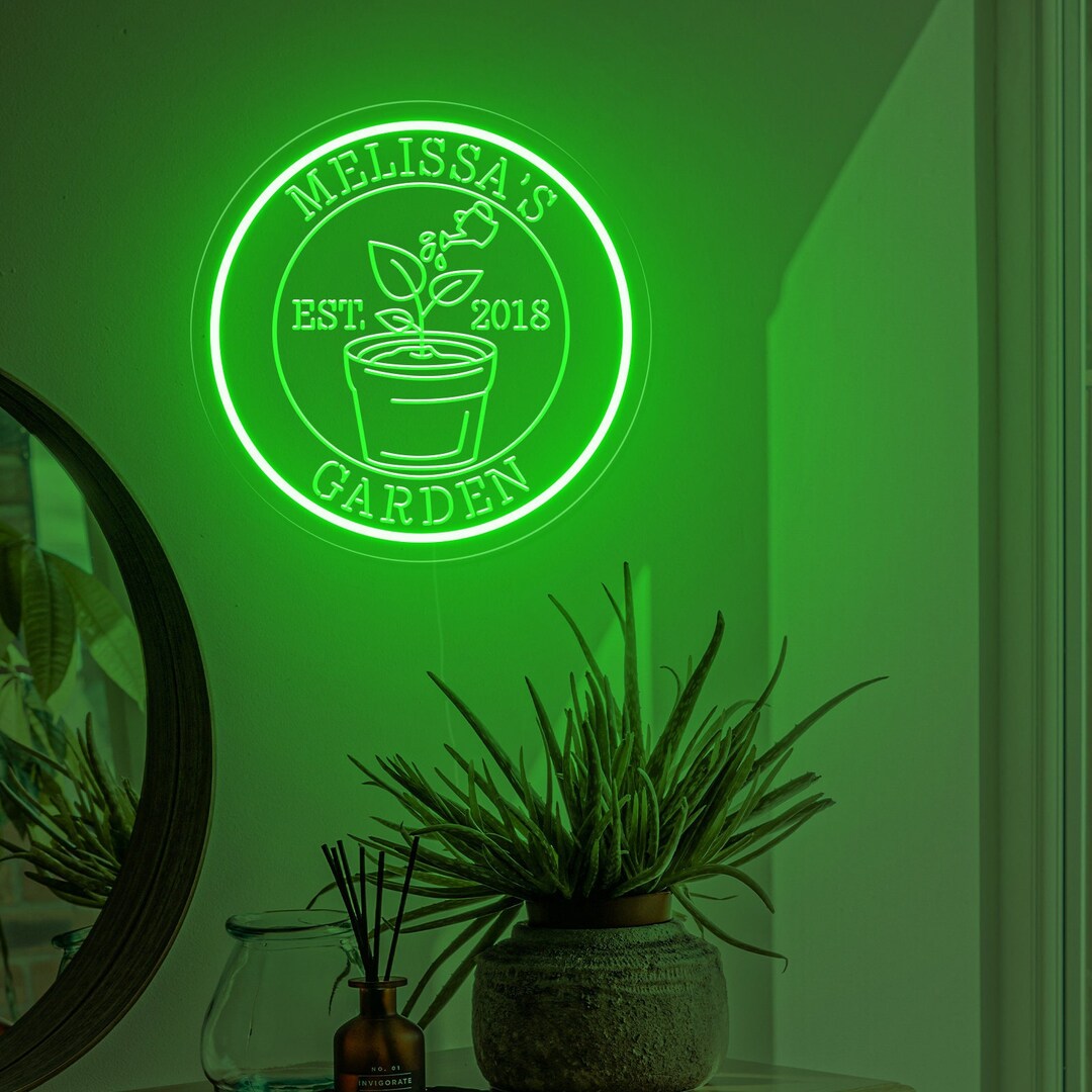 Personalized Garden Neon Signs,custom Name Garden Led Light,handmade ...