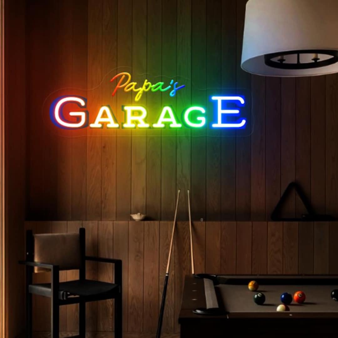 Custom Garage Neon Sign,color Changing Workshop Led Sign,rgb Neon Decor ...