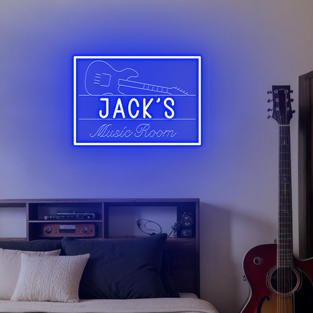 Custom Music Room Name Neon Sign,guitar Name Led Sign,bedroom Drom ...