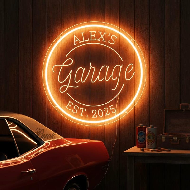 Custom Garage Man Neon Sign - Etsy