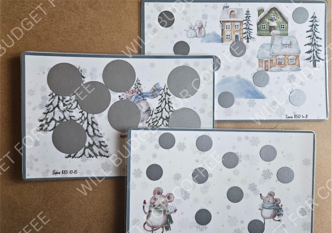 Whimsical Winter Savings Challenge Scratch-off - Etsy