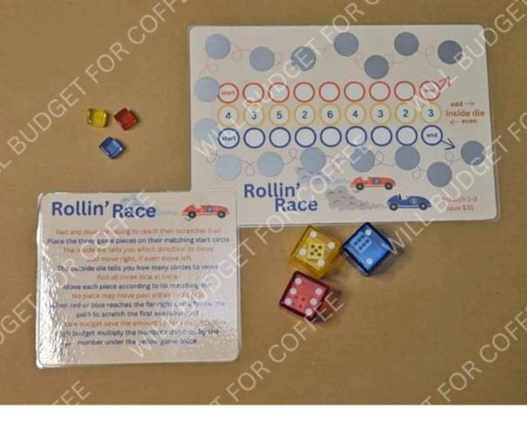 Rollin' Race Dice Game: Savings Adventure for 1-2 Players - Etsy