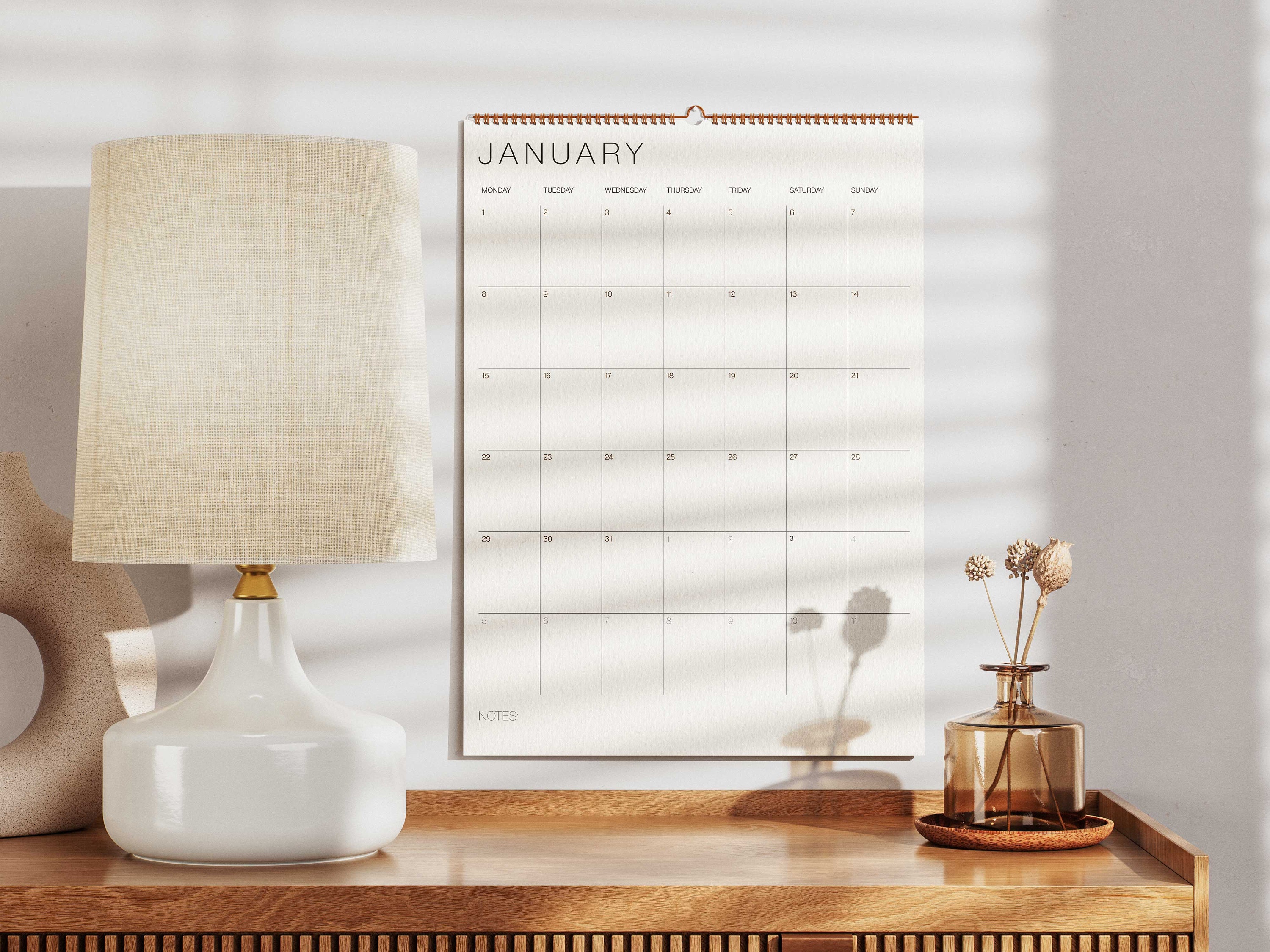 Printable 2024 Elegant Calendar | Letter, A4 and A3 Sizes | Instant PDF ...