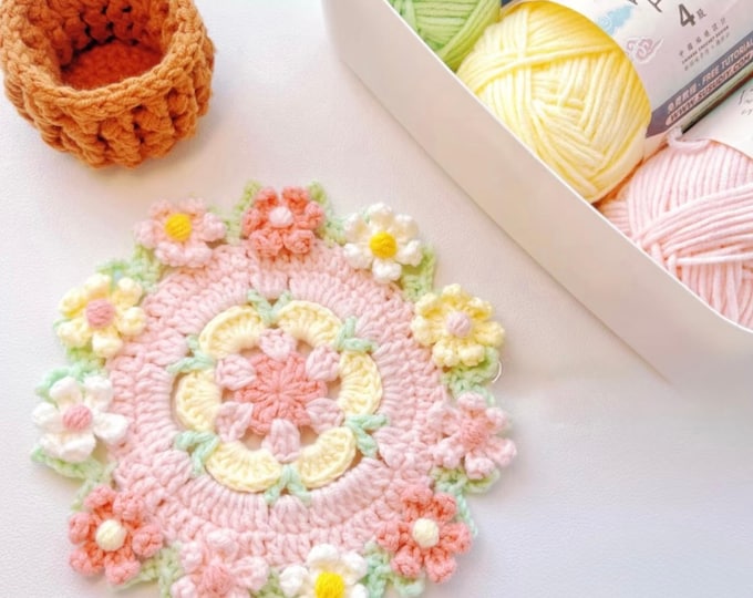 Versatile Crochet Flower Coaster Pattern, PDF Tutorial for Coaster ...