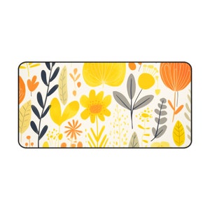 Modern Botanical Desk Mat, Pretty Workplace Mat, Boho Desk Mat, Natural ...