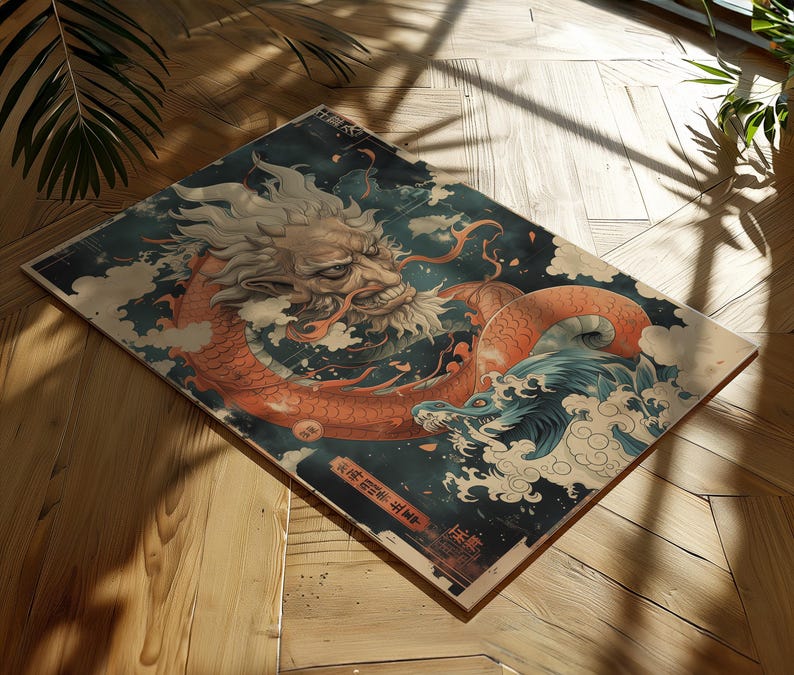 Wizard Dragon 057 Poster Japanese Style Art Print - Mystical Asian ...