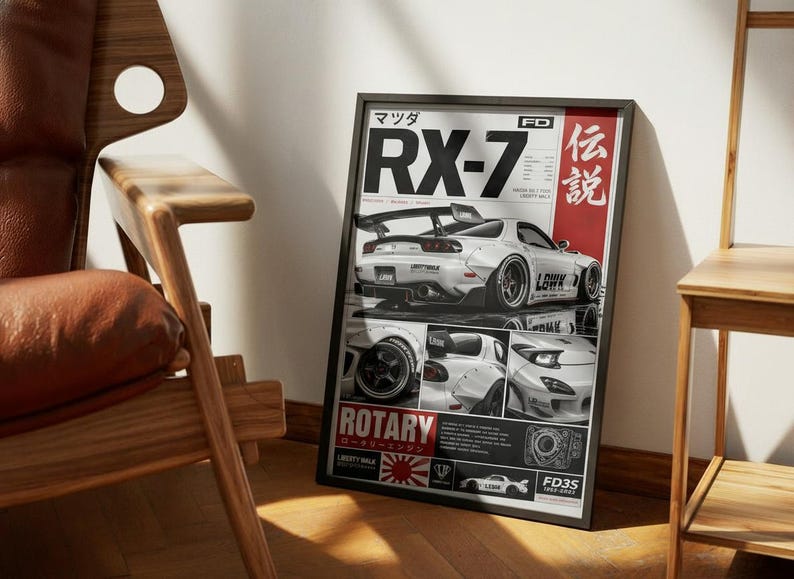 Mazda RX-7 FD3S Liberty Walk Poster | JDM Rotary Legend Wall Art - Etsy