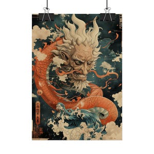 Wizard Dragon 057 Poster Japanese Style Art Print - Mystical Asian ...