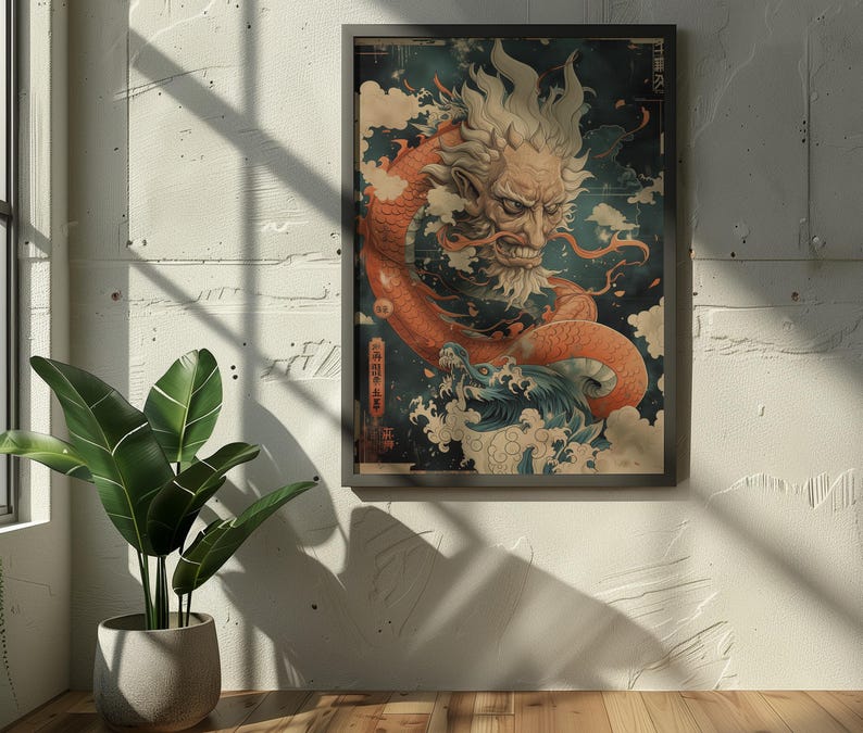 Wizard Dragon 057 Poster Japanese Style Art Print - Mystical Asian ...