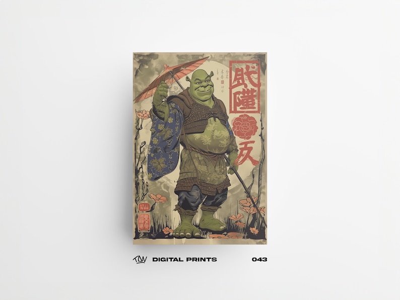 Shrek 043 Japanese Art Style Digital Print Exclusive Shrek Poster Ogre ...